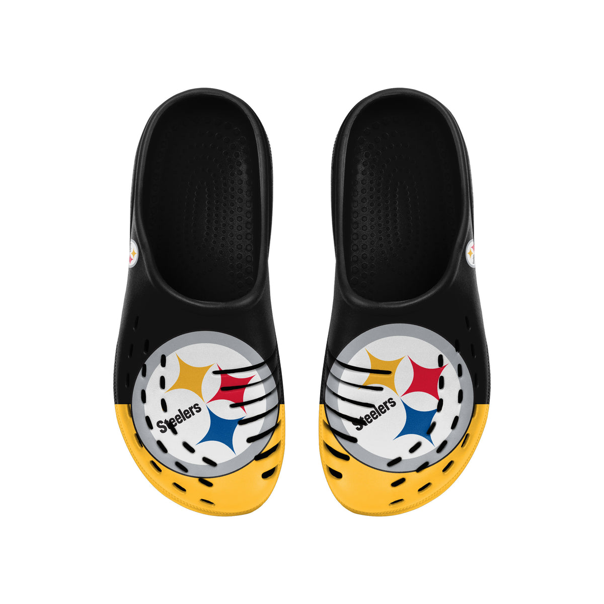 FOCO NFL Men's Pittsburgh Steelers 2023 Colorblock Big Logo Clogs ...