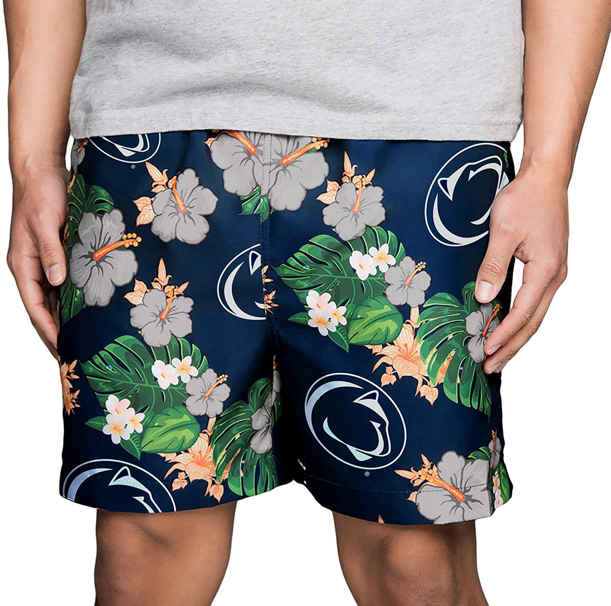 FOCO NCAA Men's Penn State Nittany Lions Floral Hawaiian Swim Trunks ...
