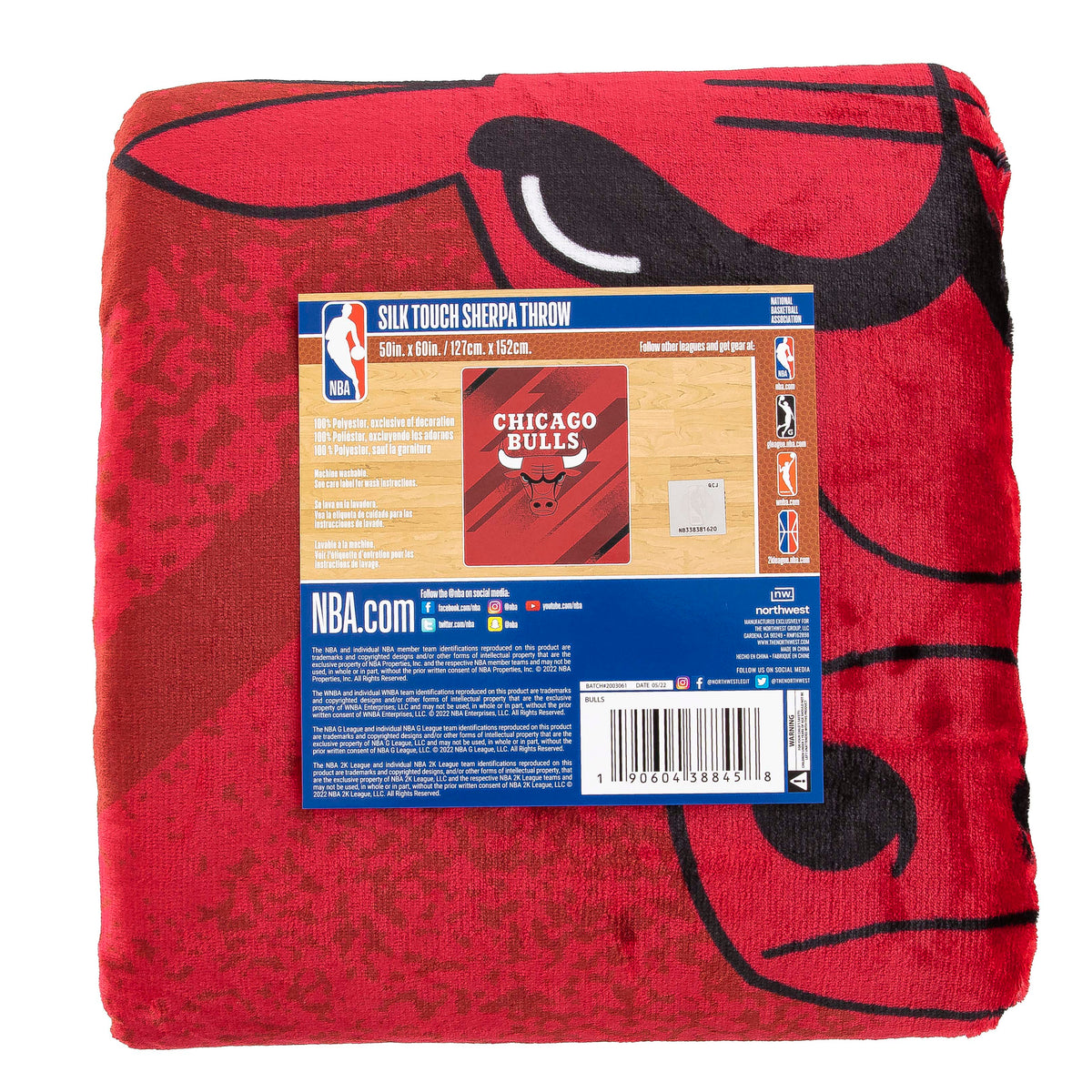 Northwest NBA Chicago Bulls Velocity Silk Touch Sherpa Throw Blanket ...
