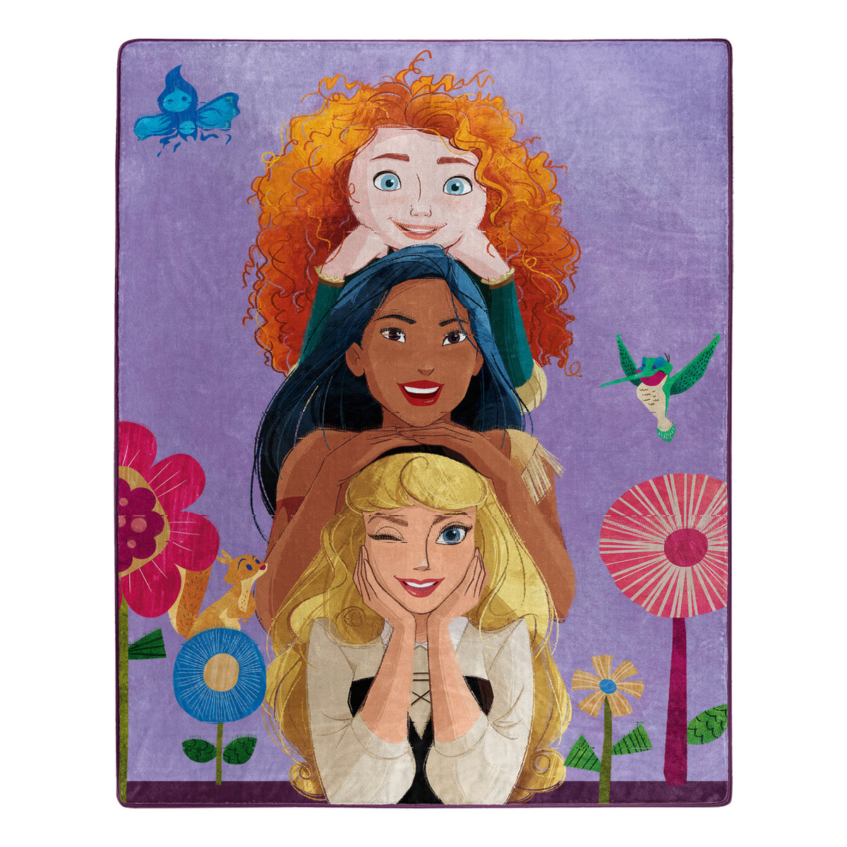 Northwest Disney Princess Trio Silk Touch Sherpa Throw Blanket 50 X 60 ...