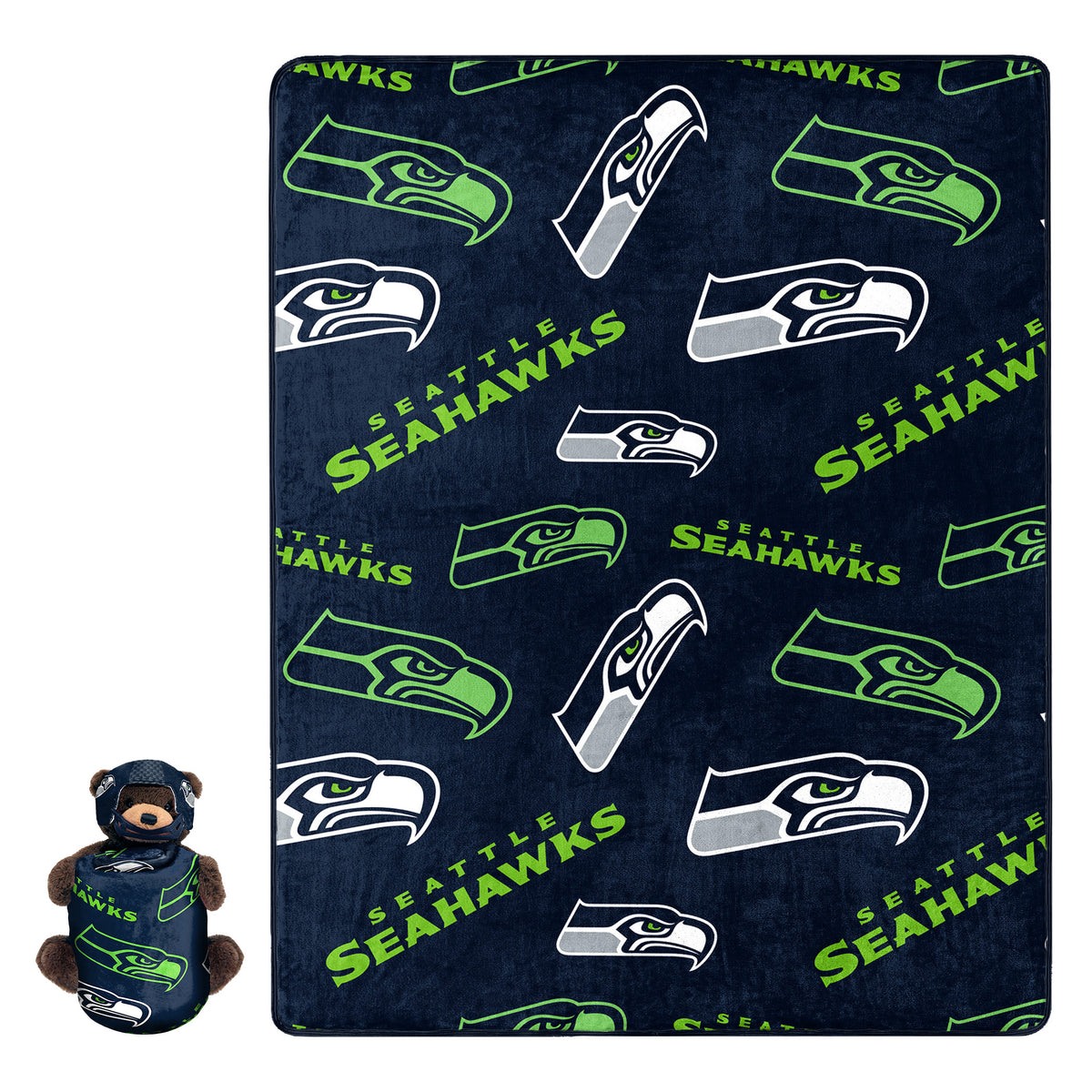 Northwest NFL Seattle Seahawks Plush Bear Hugger W/ 40" X 50" Silk Tou ...